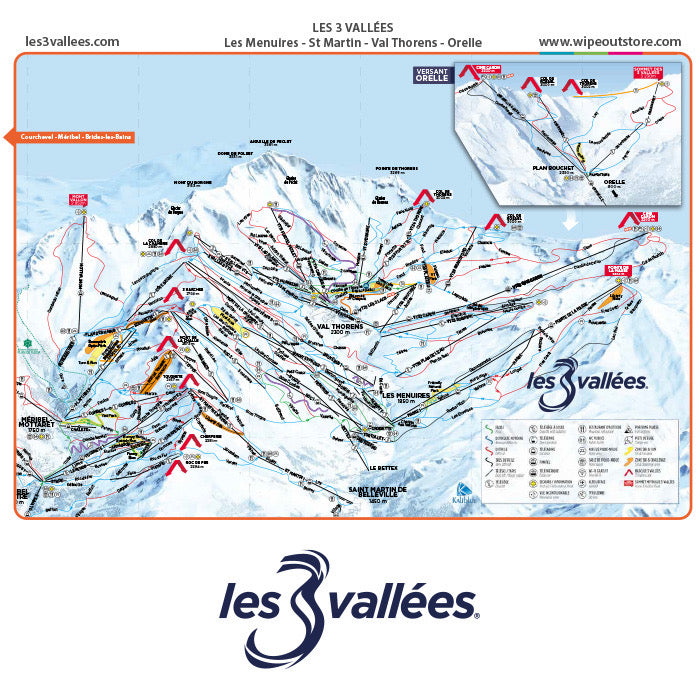 Three Valleys - Microfibre Piste Map by WIPEOUT