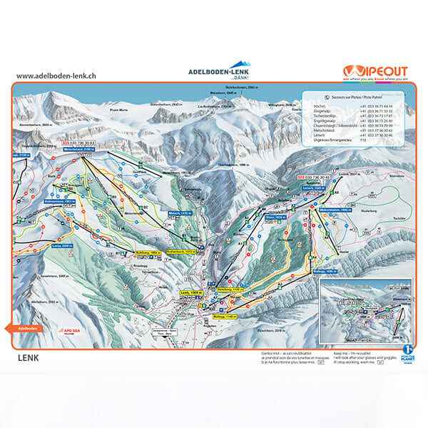 Adelboden Lenk - Microfibre Ski Piste Map by WIPEOUT