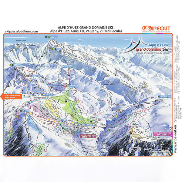 Alpe d'Huez - Microfibre Ski Piste Map by WIPEOUT