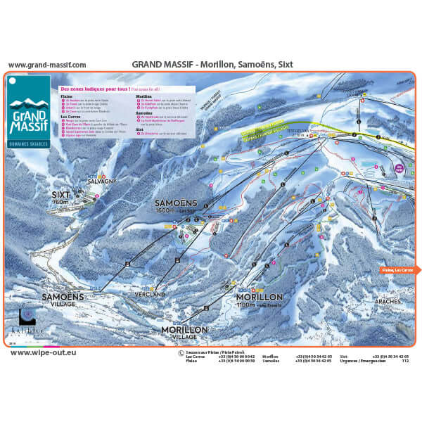 Grand Massif - Microfibre Ski Piste Map by WIPEOUT – wipeoutstore.com