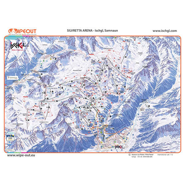 Ischgl / Silvretta Microfibre Ski Piste Map by WIPEOUT